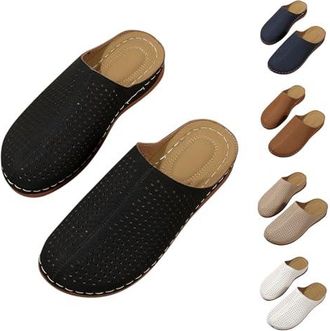 Generic Mules plates pour femme - Bout rond - Dos nu - Mocassins confortables et ferm&eacute;s - Pour l&eacute;t&eacute; - Confortables - Coupe large - Tongs de plage confortables
