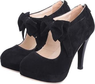 Valiclud Escarpins Femme Talons Hauts Élégants avec Noeud Décoratif Bout Rond Antidérapant Confortables pour Soirée