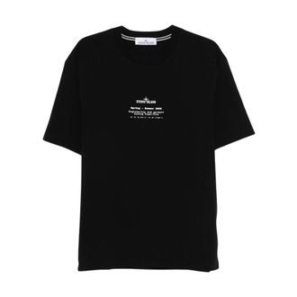 Stone Island Homme, Tops, Noir, Taille: M Logo T-Shirt