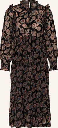 BA&SH Ba&Sh Samtkleid Roane Mit Rüschen schwarz