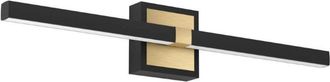 Eglo Lampe murale LED Peguera aluminium, noire en acier, laiton bross&eacute; Plastique blanc 1x11w 3000K L: 60 cm H: 11cm