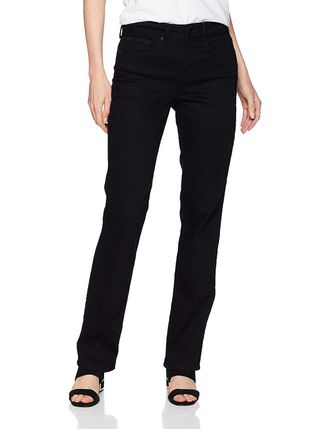 NYDJ Damen Marilyn Straight Jeans, Schwarz Bdm, 46