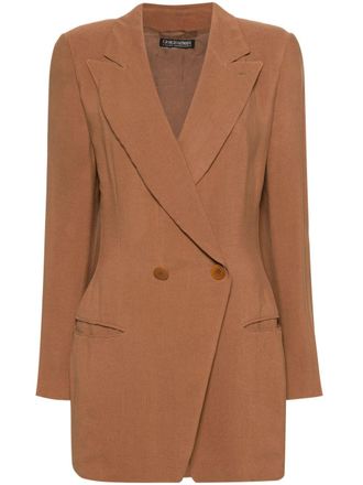 Giorgio Armani blazer à boutonnière croisée - Marron