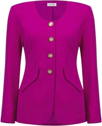 Joseph Ribkoff Femme, Vestes, Rose, Taille: 42 FR Cosmos Button Front Fitted Jacket