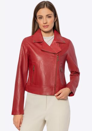Wittchen Damen-Bikerjacke aus Naturleder, rot