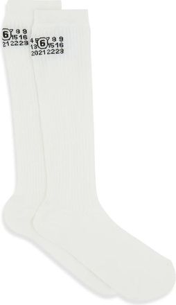 Maison Margiela Femme, Sous-v&ecirc;tements, Blanc, Taille: S Bootleg Socks