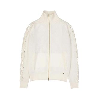 Herno Femme, Vestes, Blanc, Taille: 38 FR Cardigan en cachemire avec d&eacute;tails c&ocirc;tel&eacute;s