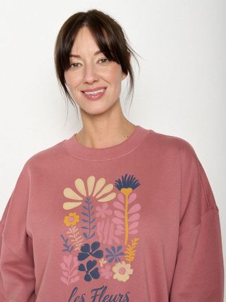 Greenbomb Sweatshirt Core Les Fleurs (1) 100% Organic Cotton, GOTS, weit geschnitten, Rundhals