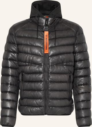 Milestone Steppjacke Msharvey Aus Leder Mit Herausnehmbarer Blende grau