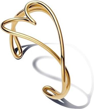 Pandora Essence 563808C00-1 Bracelet en forme de coeur organique en argent sterling avec alliage plaqué or, taille : 17 cm, 17cm, Argent sterling, Pas de gemm