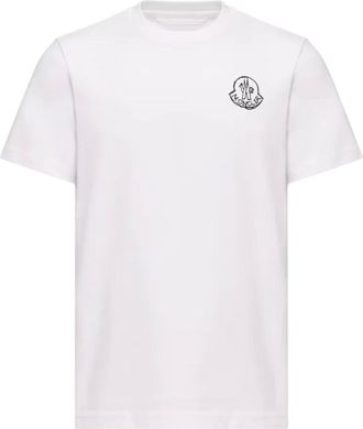 Moncler T-shirt en jersey de coton avec &eacute;cusson logo - Homme - Tops - Blanc - Taille: 2XL