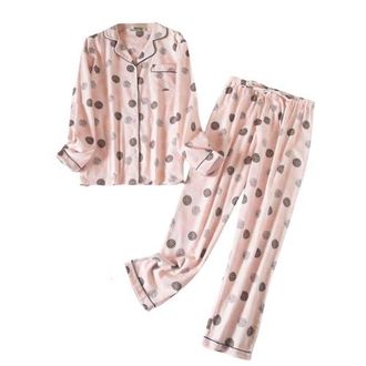 Generic Ensemble pyjama 2 pièces pour femme à manches longues, pyjama long et mignon, vêtements de détente confortables, coupe ample, vêtements de nuit élégan