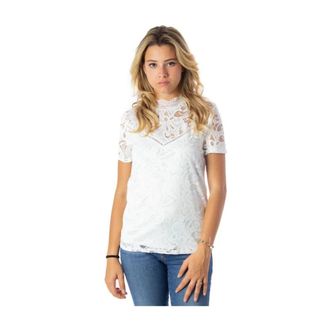 Vila Vila - Haut en dentelle florale - Femme - Blouses et Chemises - Beige - Taille: 34 FR