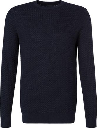 Bugatti Herren Pullover blau unifarben