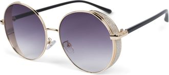 styleBREAKER Sonnenbrille Runde Sonnenbrille mit Glitzer Side Shield