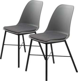 Red Living home24 Esszimmerstuhl 2er-Set 47 x 83 x 54cm Grau/Grau