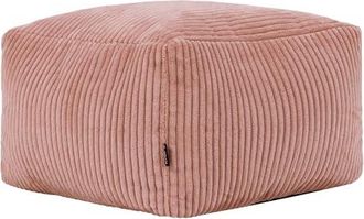 Icon Brand Amara Hocker, Rosa, Flauschiger Cord Stoff, Sitzsack Cord, Sitzpuff Hocker mit F&uuml;llung, Fu&szlig;hocker f&uuml;r das Wohnzimmer, Deko Wohnzimmer