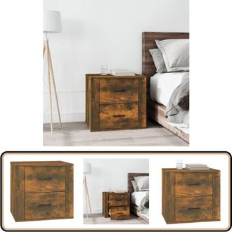 vidaXL Nachttisch R&auml;uchereiche 50x39x47 cm - Nachttisch - Holzwerkstoffm&ouml;bel - Schlafzimmerm&ouml;bel - Wohnzimmerschrank - Sideboard