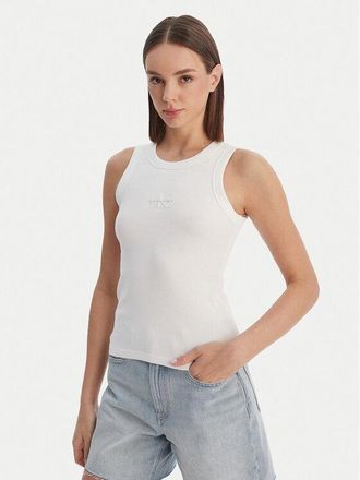 Calvin Klein Jeans Top LV047E200G Wei&szlig; Slim Fit