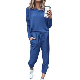 Generic Ensemble de sport 2 pi&egrave;ces pour femme, ensemble de pyjama ray&eacute; 7 pi&egrave;ces pour femme, tenue compl&egrave;te saison, chemise l&eacute;g&egrave;re boutonn&eacute;e, v&ecirc;tements de nuit