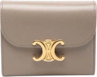 Celine Portefeuille vintage doccasion (bi-pli) - Femme - Pre-owned - Gris - Taille: ONE Size