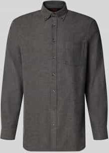 Christian Berg Slim Fit Freizeithemd aus Flanell mit Button-Down-Kragen