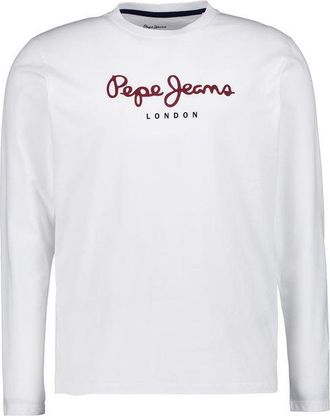 Pepe Jeans London Herren Longsleeve wei&szlig; Baumwolle