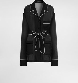 Dolce & Gabbana Chiffon Vanity Shirt - Frau Blusen Und Tops Schwarz Seide 44