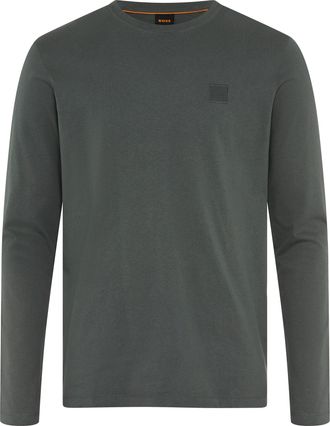 Boss Orange by Hugo Boss Langarmshirt BOSS ORANGE Tacks, Herren, Gr. 4XL, open gr&uuml;n377, Single Jersey, Obermaterial: 100% Baumwolle, regular fit normal, Rundhals, eingesetzt n