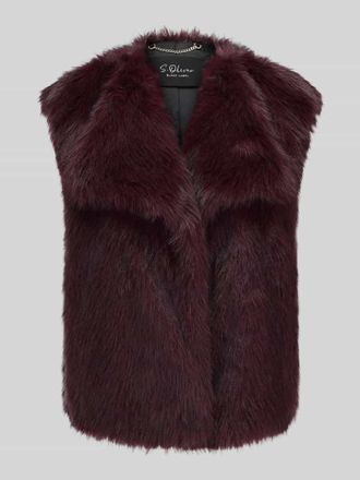 s.Oliver Black Label Webpelzjacke mit breitem Reverskragen