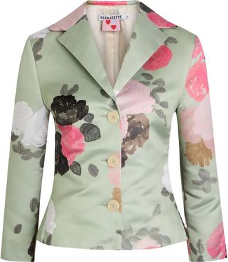 Bernadette veste boutonn&eacute;e &agrave; fleurs Elle - Vert