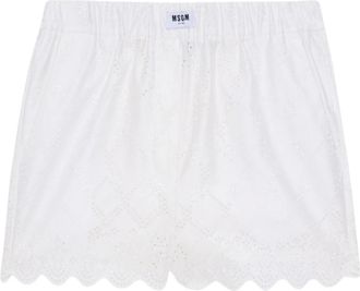Msgm Msgm, Femme, Shorts, Blanc, Taille: 36 FR Poplin Bermuda Shorts