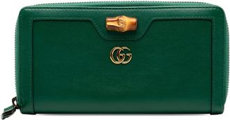 Gucci Portemonnaie - Leather Bamboo Diana Zip Around Wallet - Gr. unisize - in Grün - für Damen