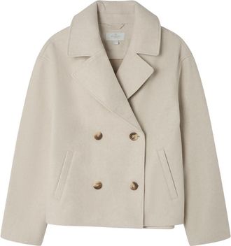 Springfield Damen Short Length Cloth Coat with Lapel and Front Buttons Kurzer Mantel, wei&szlig;, 36