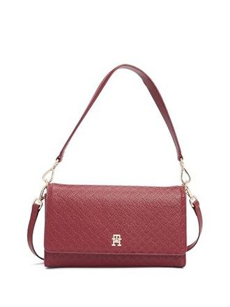 Tommy Hilfiger Monogram Shoulder Bag with Removable Crossbody Strap, Sac &agrave; bandouli&egrave;re Femme, Truffe Framboise, Taille Unique
