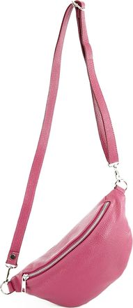 modamoda.de T211 Damen Leder Bauchtasche Brusttasche H&uuml;fttasche handmade in Italy, Farbe:Beere