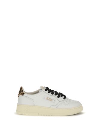 Autry Womens Sneakers Medalist Low White-Leopard Trainers White/leopard