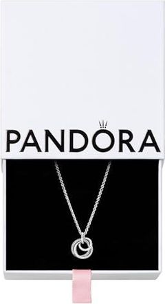 Pandora Pandora Collier Cercles en argent sterling avec pendentif en zircones cubiques transparentes, 60