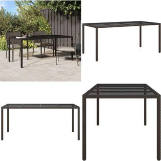 vidaXL Gartentisch Braun 190x90x75 cm Gehärtetes Glas und Poly Rattan - Gartentisch - Rattan Tisch - Gartenmöbel - Terrassenmöbel - Esstisch - Home & Living