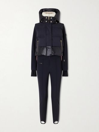 Bogner Ulla 2in1 Skianzug Mit Wattierung, Steppmuster, Kapuze Und Besatz Aus Pl&uuml;schmaterial - Schwarz