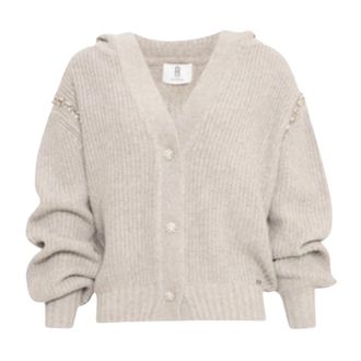Fracomina Regular Cardigan aus Wolle - - Knitwear - Damen - Beige - S