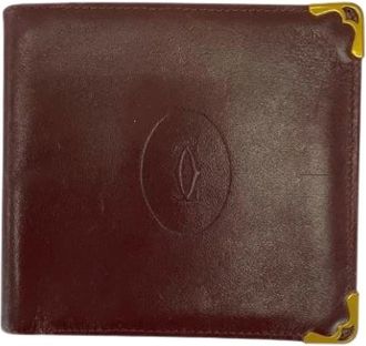 Cartier unisex, Pre-owned, Rouge, Taille: ONE Size Portefeuille en cuir vintage Pre-owned