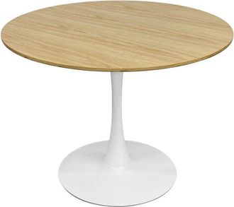 Oviala Table &agrave; manger ronde 4 personnes D100 cm bois