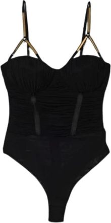 Elisabetta Franchi Femme, Tops, Noir, Taille: 42 FR Bodysuit en jersey avec plaques bijoux