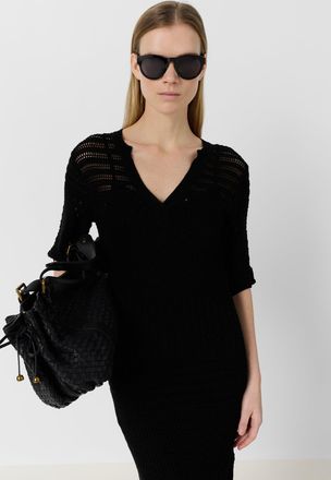 Gerard Darel Robe longue en crochet - RIANA - Noir
