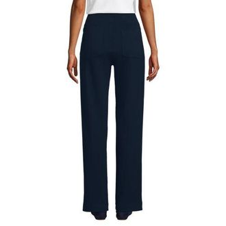 Lands End Starfish Straight Fit Mid Waist Hose, Damen, Gr&ouml;&szlig;e:32-34 regular, Blau, Elasthan/Baumwoll-Mischung, by Lands End