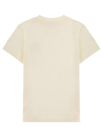 Moncler Logo-Embroidered Cotton T-Shirt - Ivory
