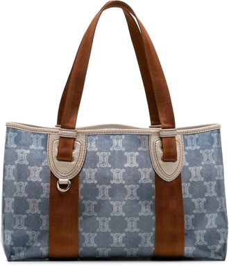 Celine Shopper - Macadam PVC Tote - Gr. unisize - in Blau - f&uuml;r Damen