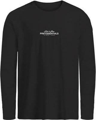 Jack & Jones Tee Jprblacasper Ls T-Shirt FST, Noir, XXL Hommes