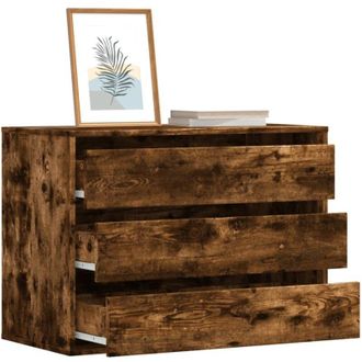 vidaXL vidaXL Commode dangle ch&ecirc;ne fum&eacute; 80x41x58 cm bois ding&eacute;nierie